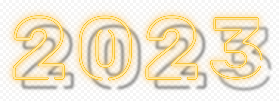 HD 2023 Yellow Neon Text Logo PNG | Pxpng