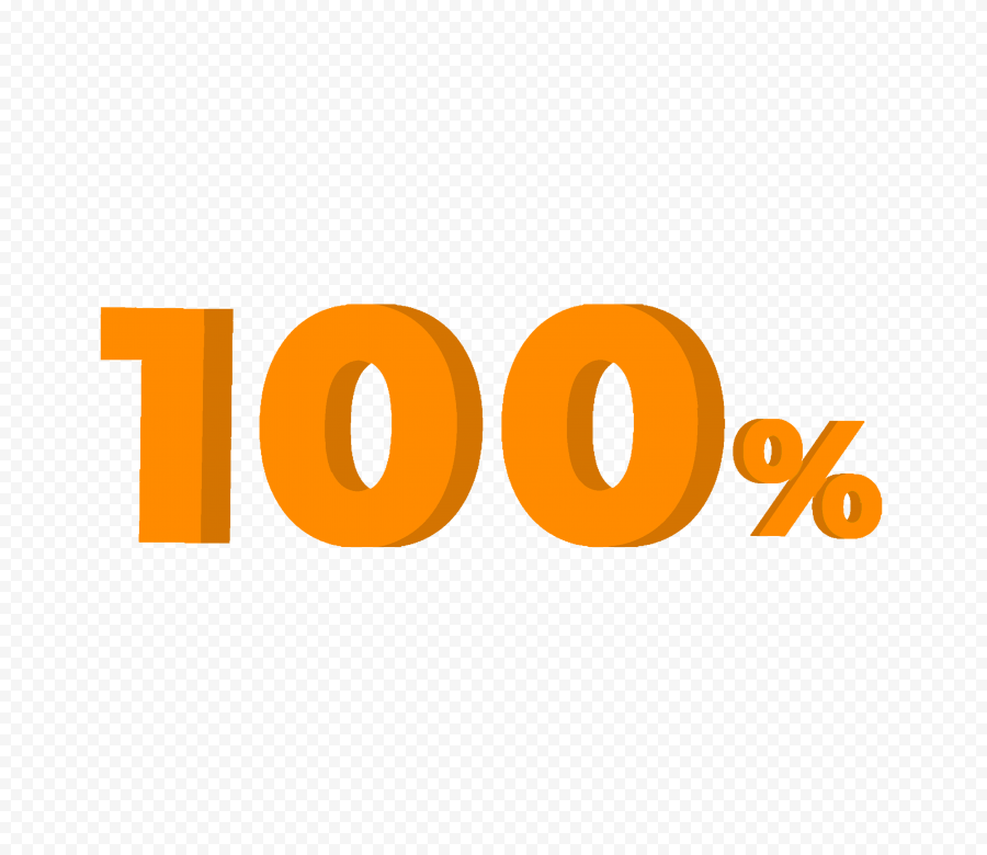 100 Percent 3d Orange Number Text PNG | Pxpng