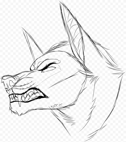 Angry Wolf Lineart Not Free To Use Without Permissionn Angry Wolf Line ...