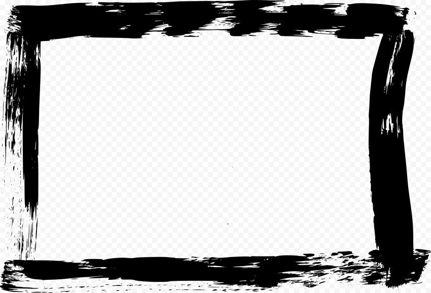 PHOTO FRAME, GRUNGE BRUSH STROKE RECTANGLE FRAME PNG TRANSPARENT | Pxpng