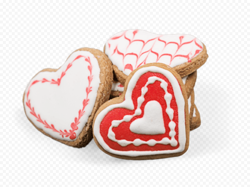 Icing Heart Cookie PNG Transparent Image | Pxpng