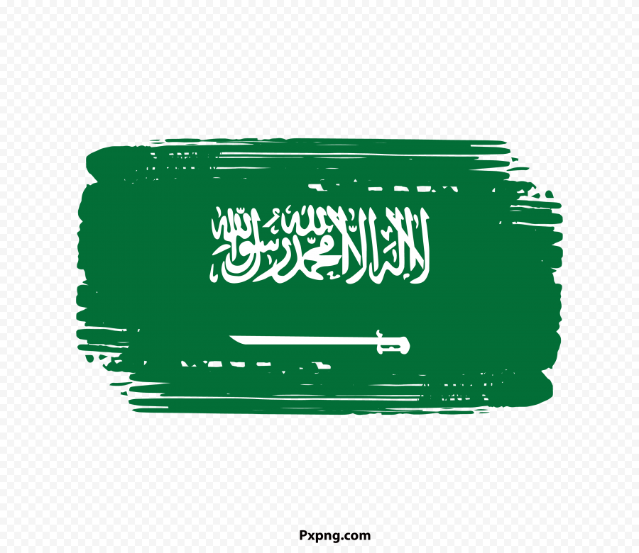 HD PNG Saudi Arabia Beautiful Flag With Brush Transparent IMG | Pxpng