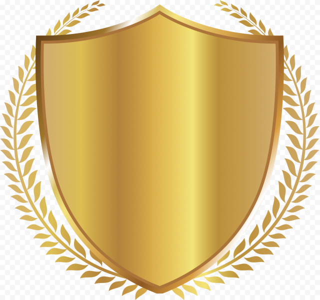Badge, Golden shining shield, template, angle | Pxpng
